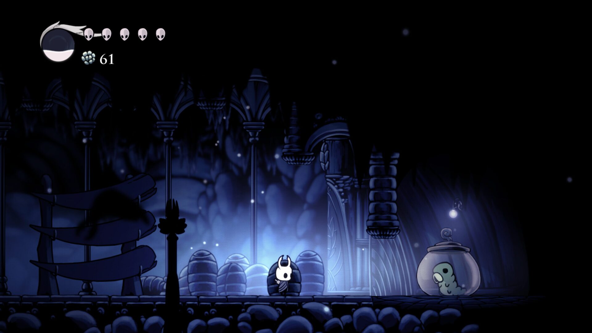 【ホロウナイト図鑑：キャラクター紹介】囚われの芋虫｜Grub ガラス瓶に閉じ込められた愛くるしい存在